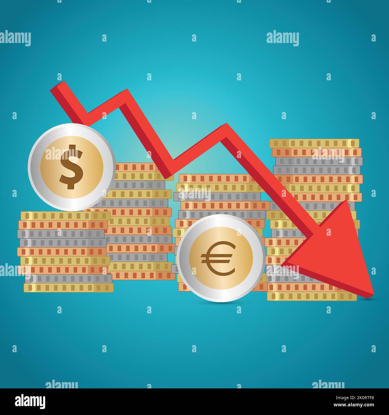 Eurozeichen und pfeil Stock-Vektorgrafiken kaufen - Alamy