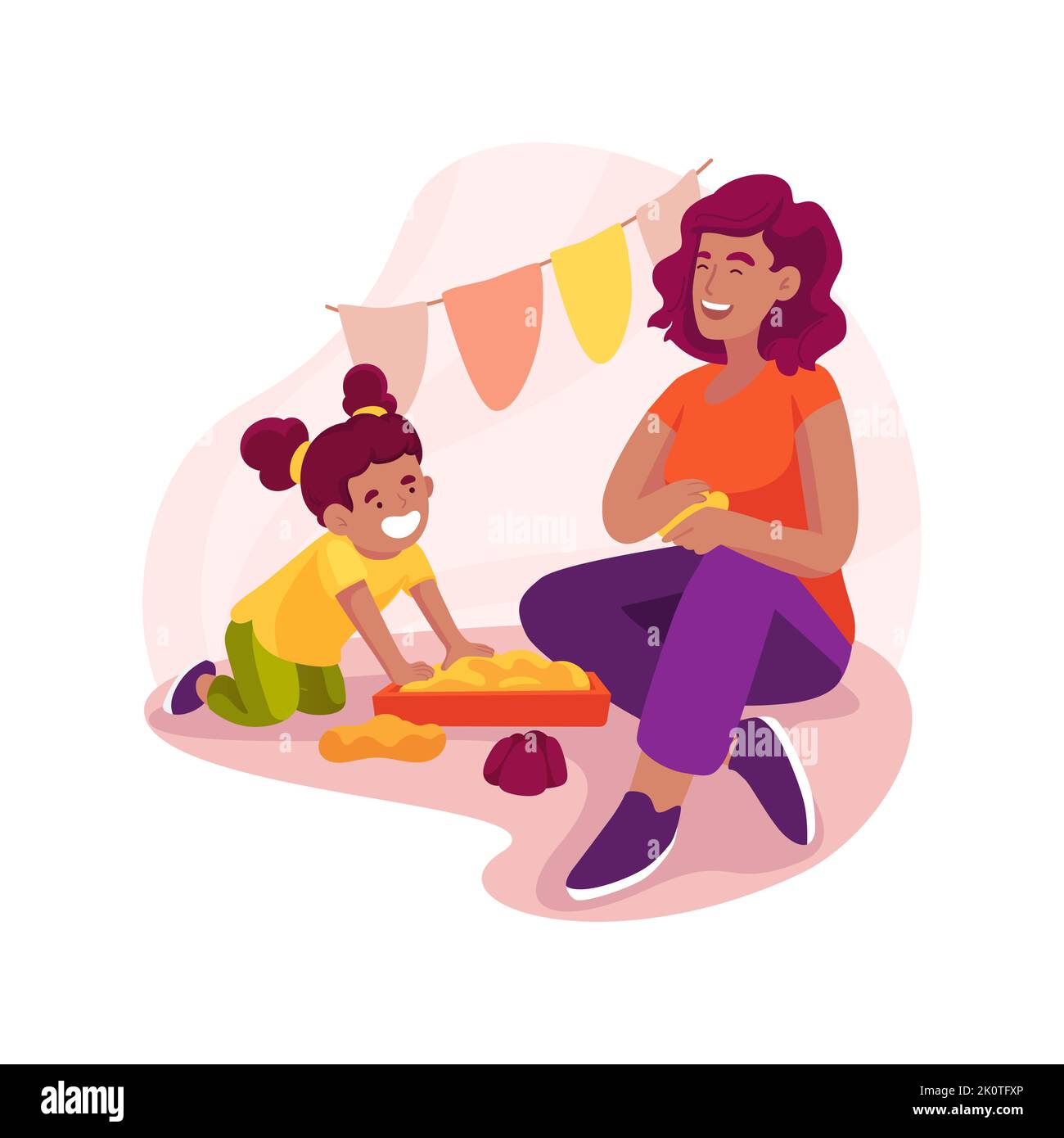 Modellierung mit Ton isoliert Cartoon-Vektor-Illustration Stock ...