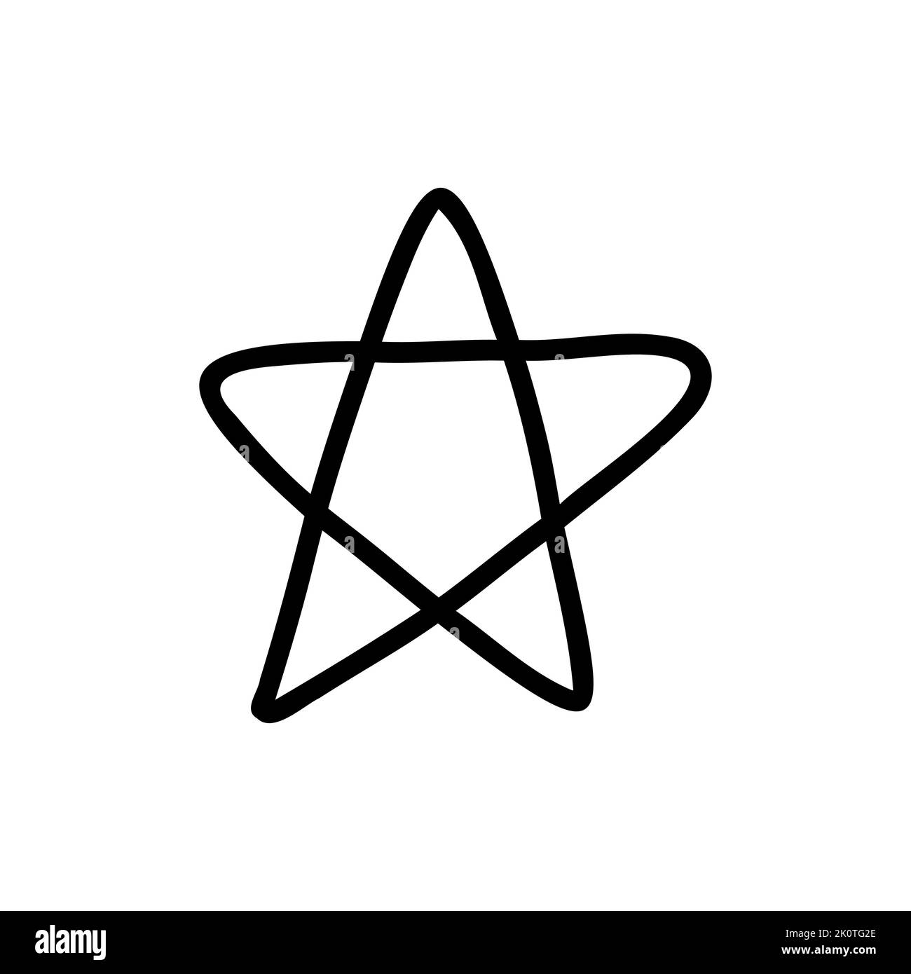 Handgezeichneter Doodle-Stern. Cartoon Nacht Himmel Element, Vektor ...