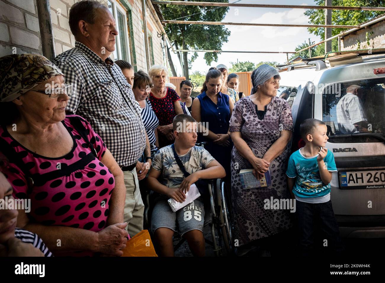 Slowjansk, Donezker Gebiet, Ukraine. 27.. Juli 2022. Die Bewohner ...