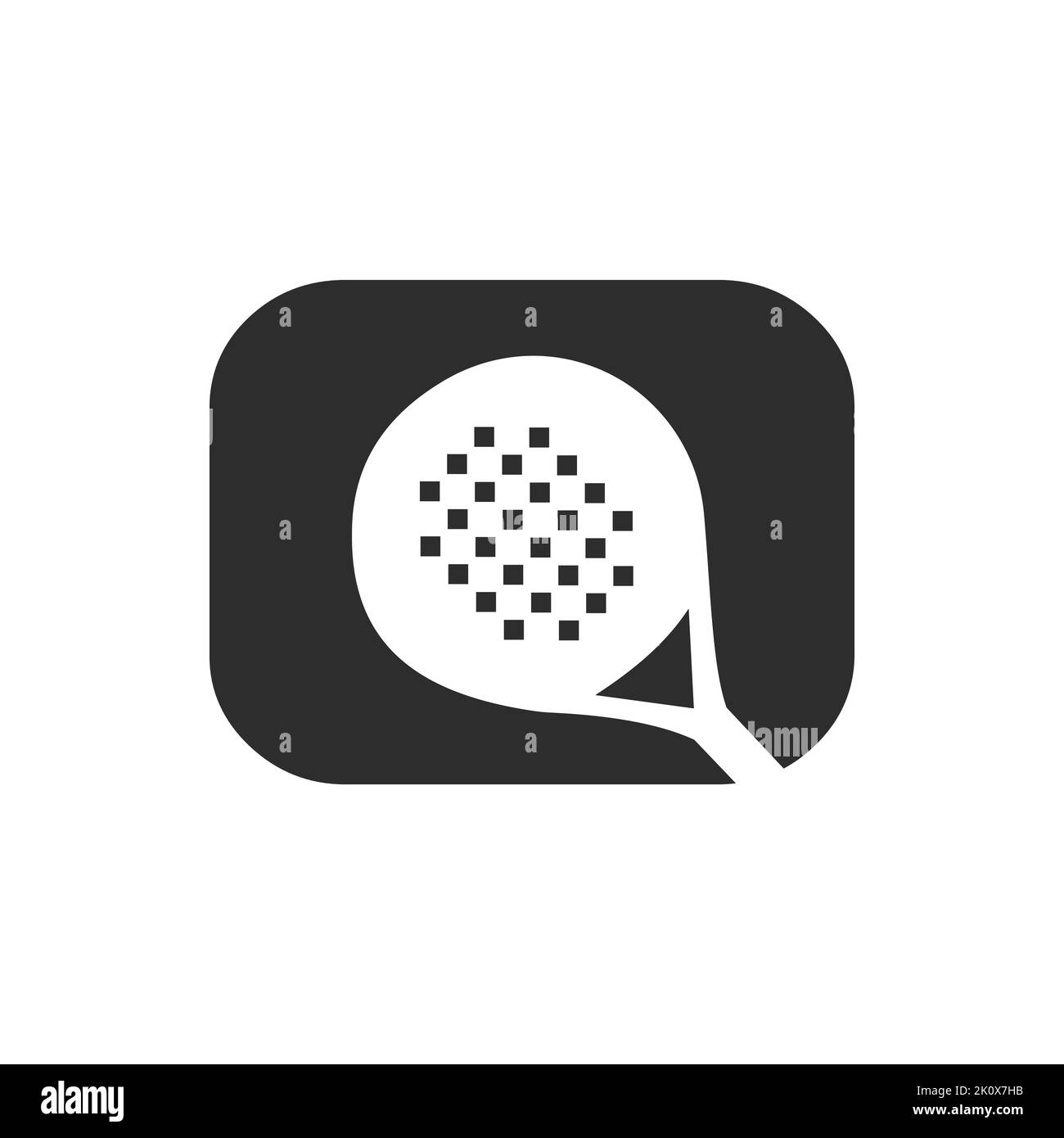 Vektorvorlage für das Logo des O Padel Racket Design. Beach Table ...