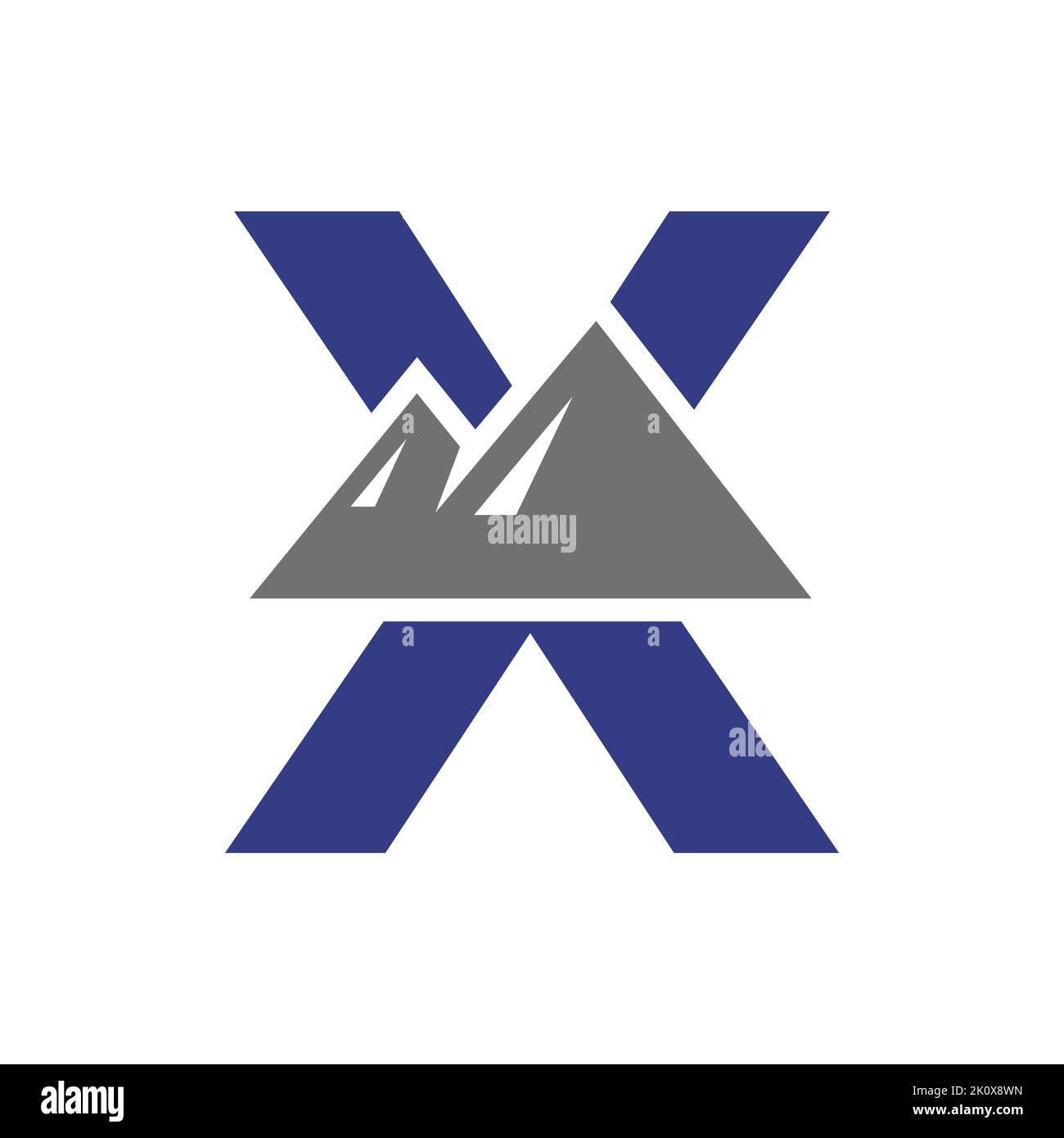 Vektorzeichen mit X-Mount-Logo. Mountain Nature Landscape Logo ...