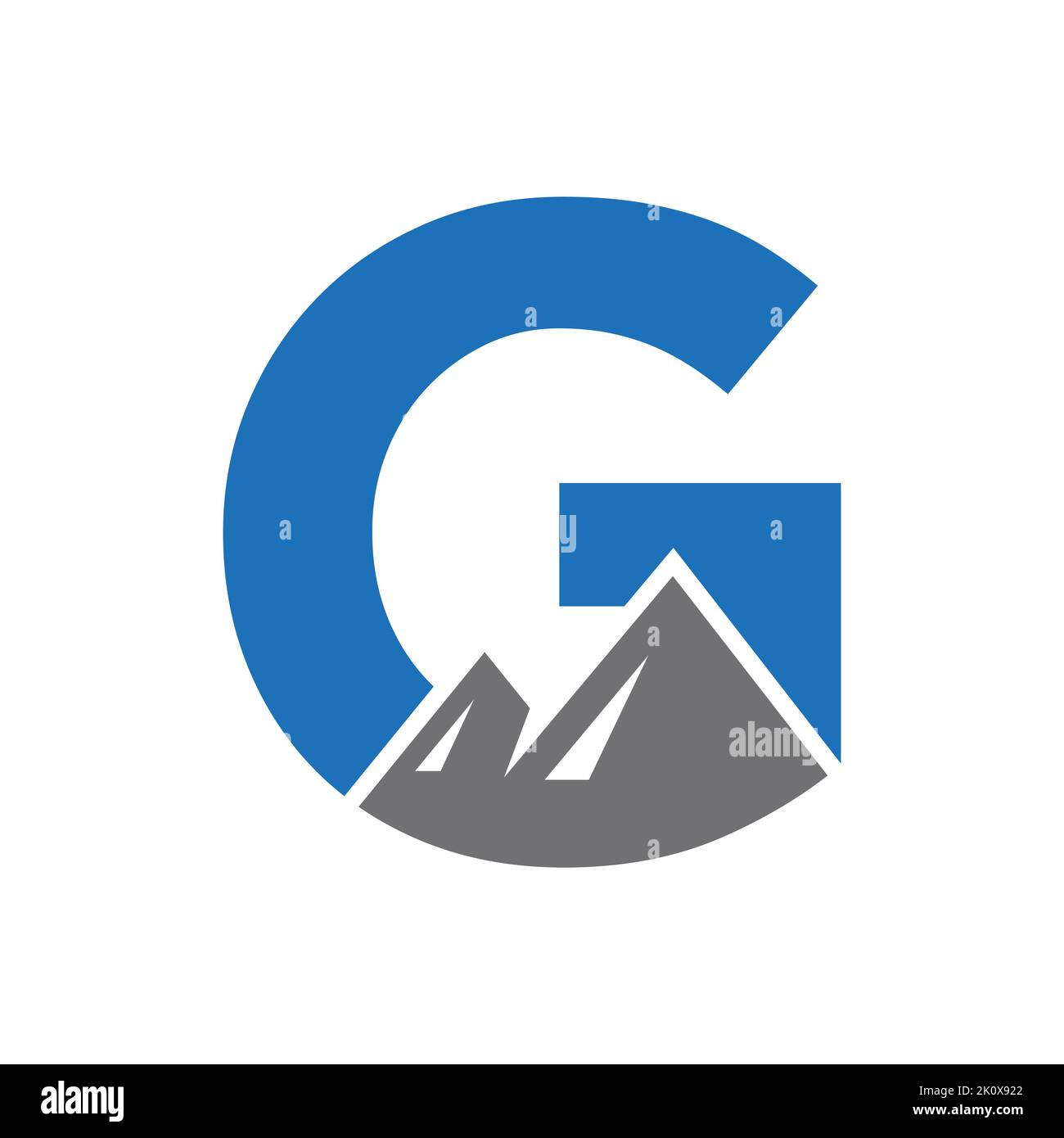 Vektorzeichen mit G-Mount-Logo. Mountain Nature Landscape Logo ...
