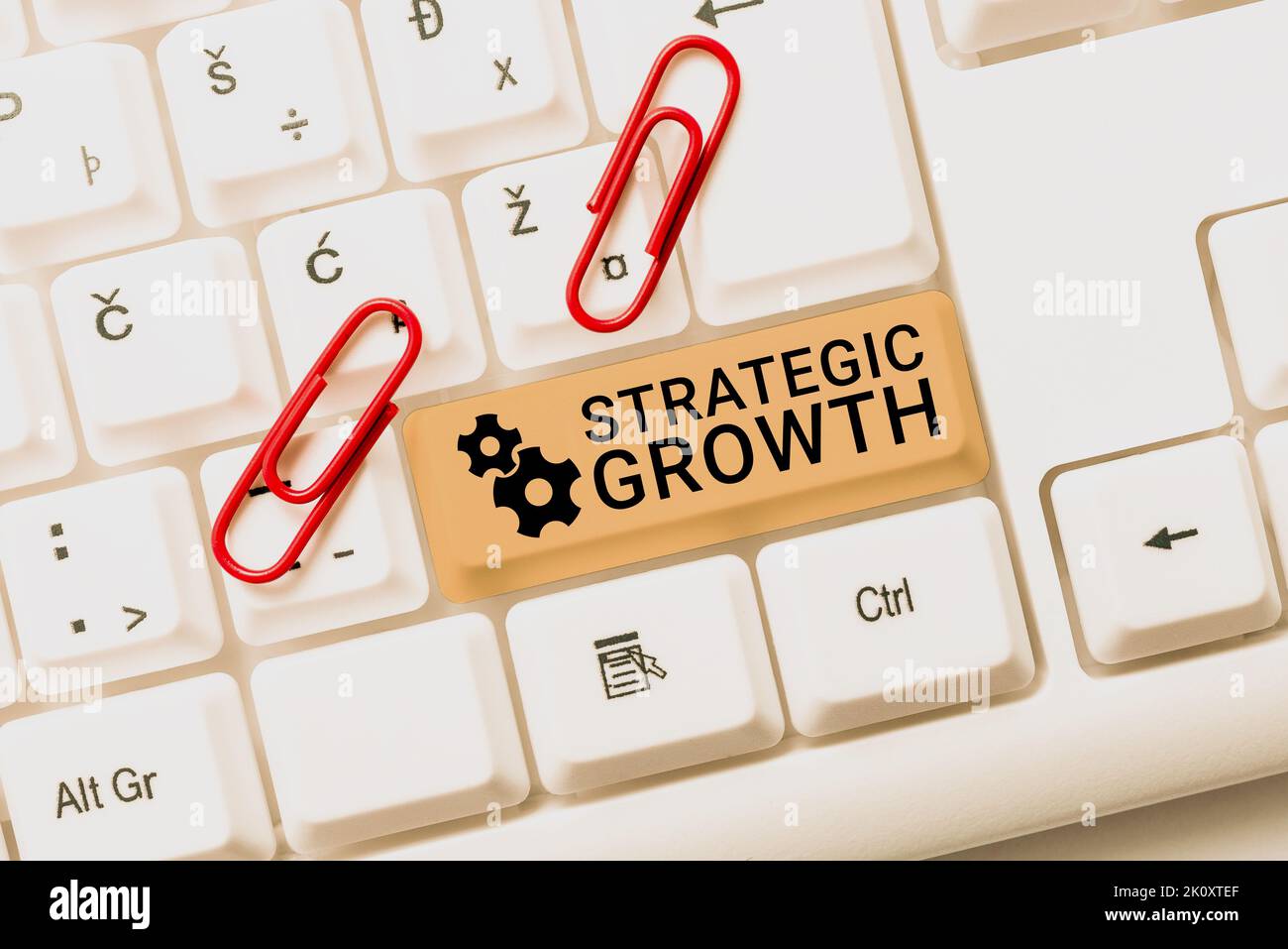 Schild mit Anzeige von Strategic Growthcreate Plan oder Plan zur ...