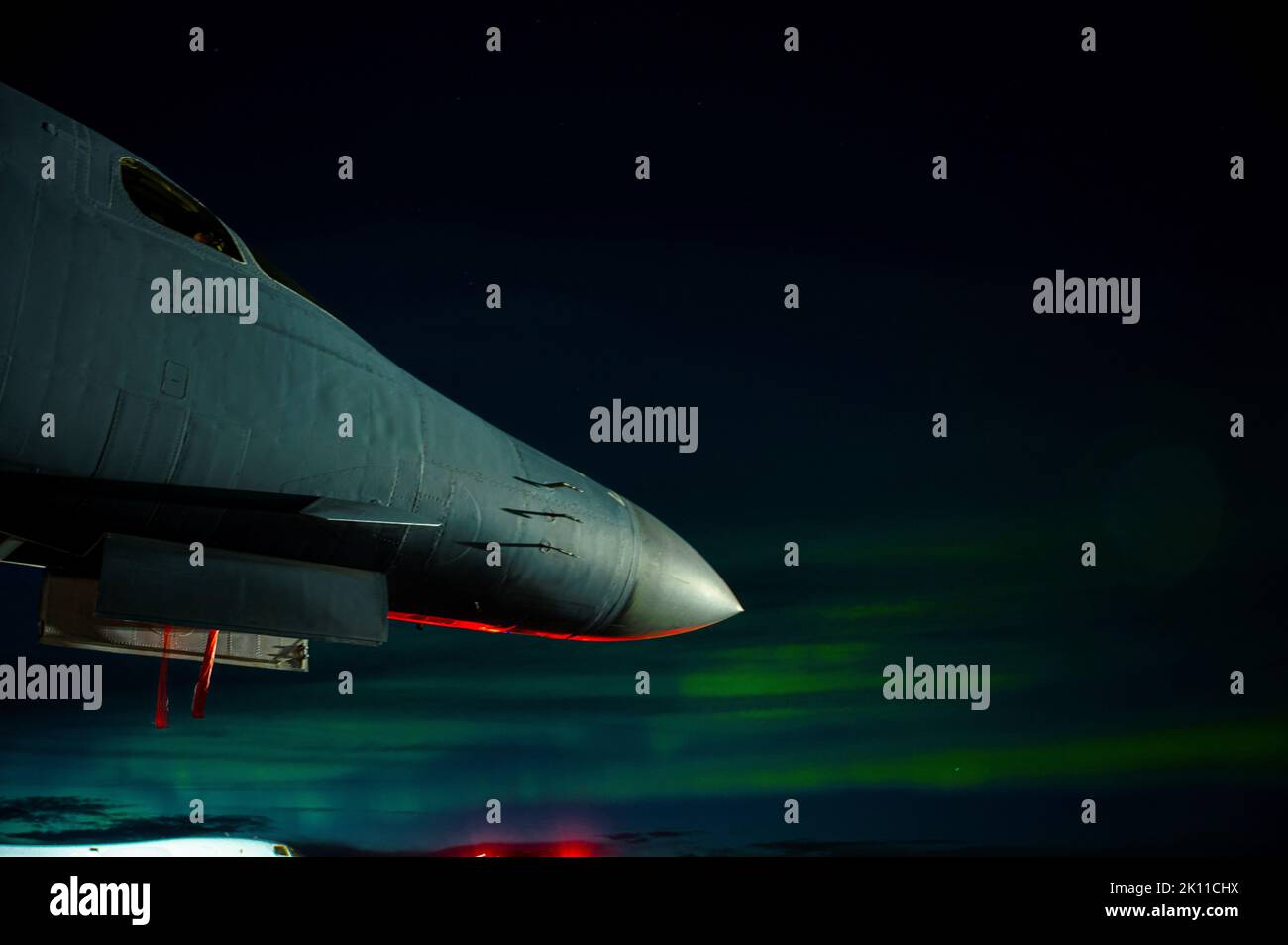 Ein B-1B Lancer, der dem Bombenflügel 7. auf der Dyess Air Force Base ...
