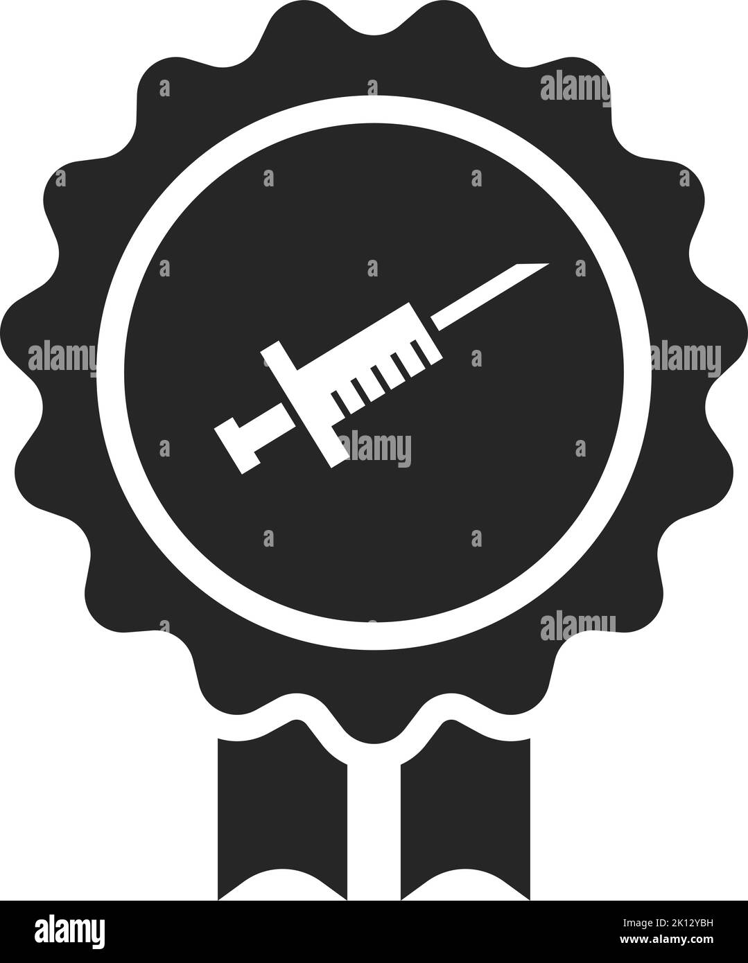 Impfpass-Konzept-Symbol in schwarz und weiß. Vektorgrafik Stock ...