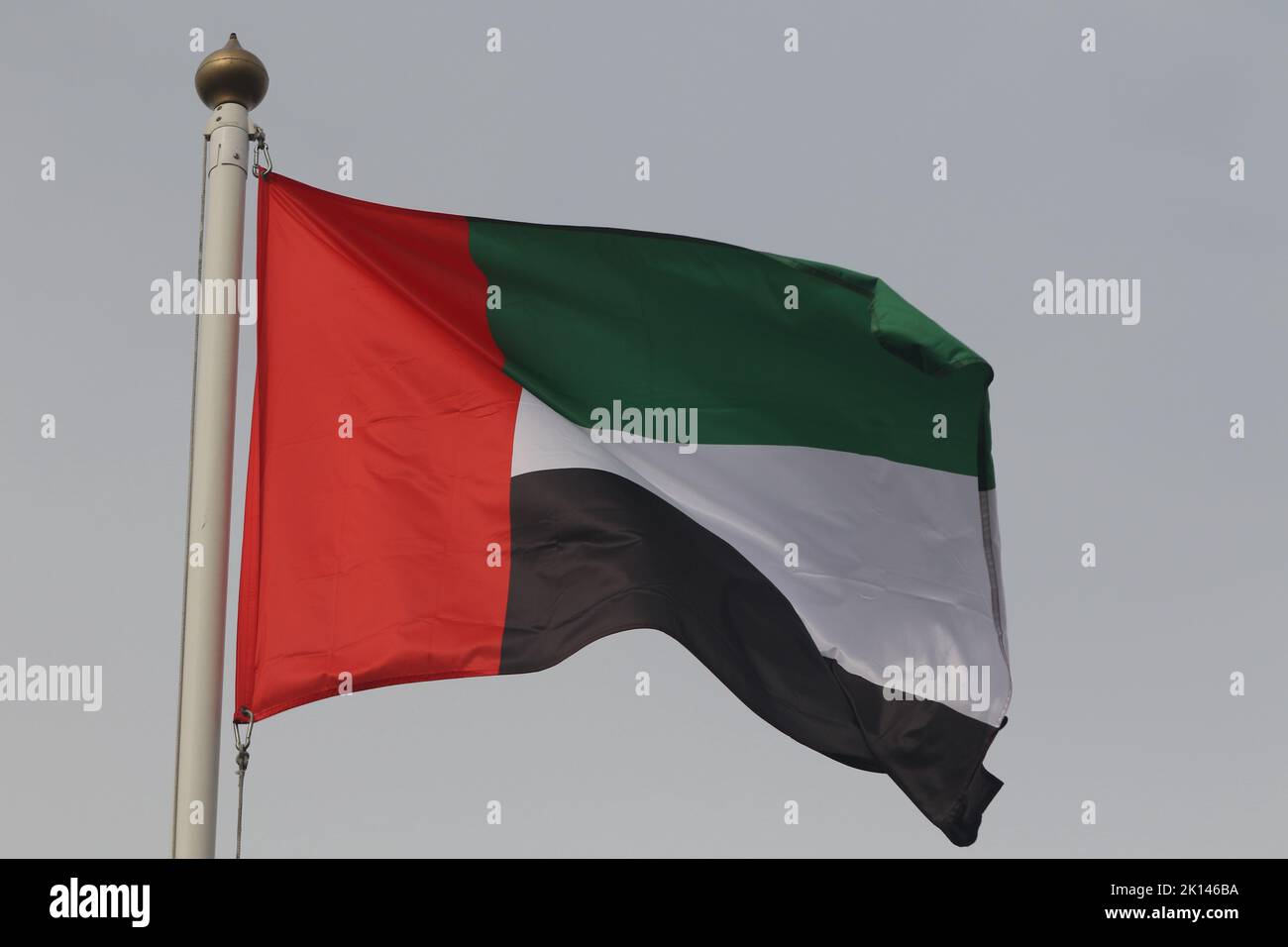 Die Flagge der VAE in der Galerie der Flaggen der teilnehmenden Länder ...