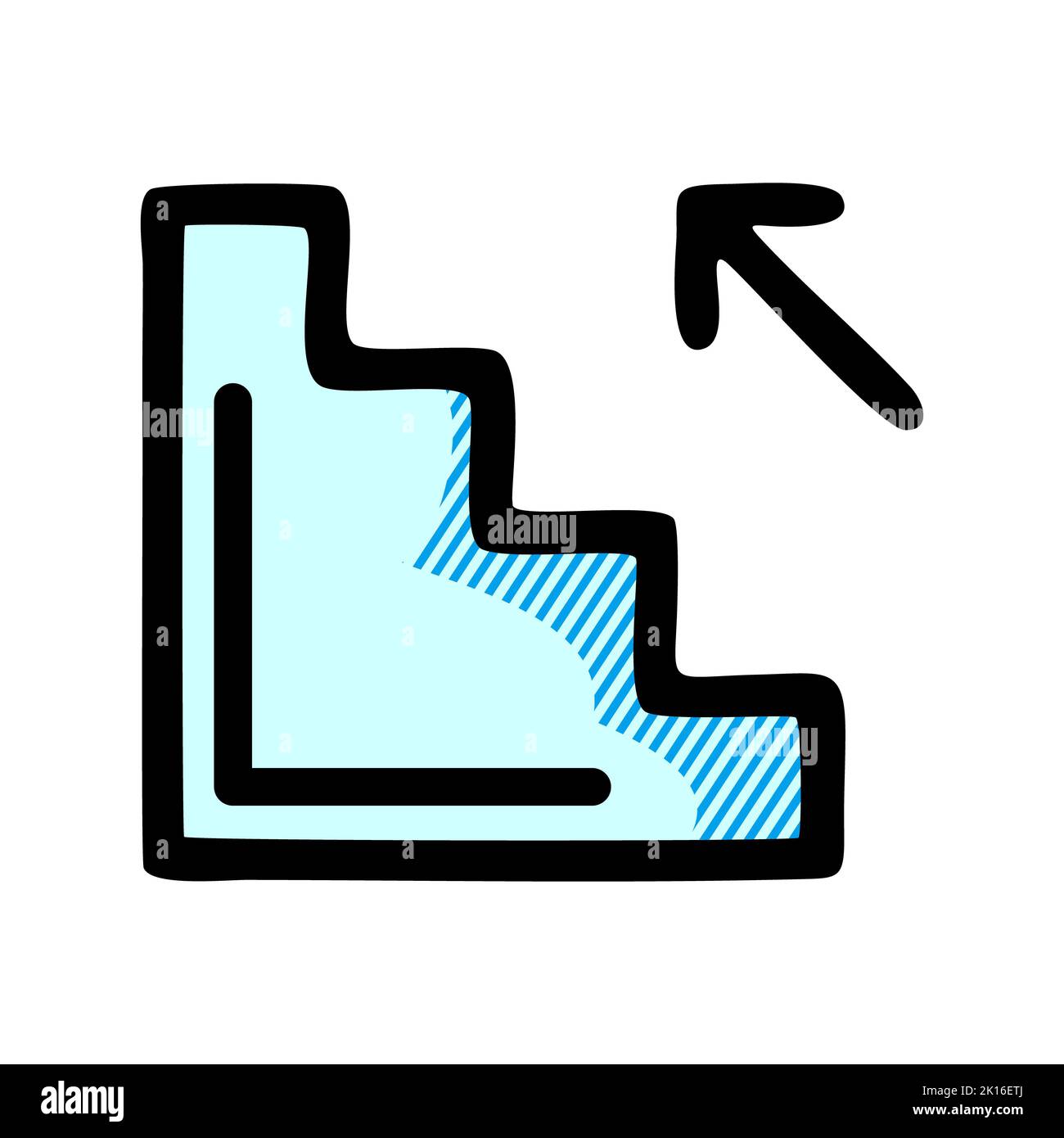 Treppen-Symbol isoliert auf weißem Hintergrund aus der Schildersammlung ...