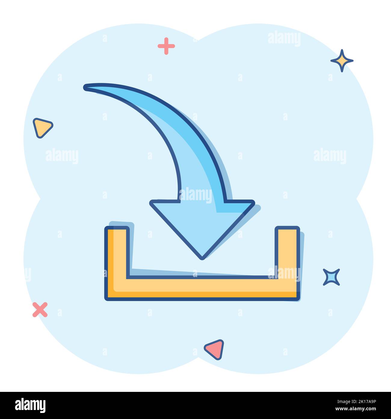 Download file Symbol im Comic-stil. Die Scrolltaste mit Pfeil nach ...