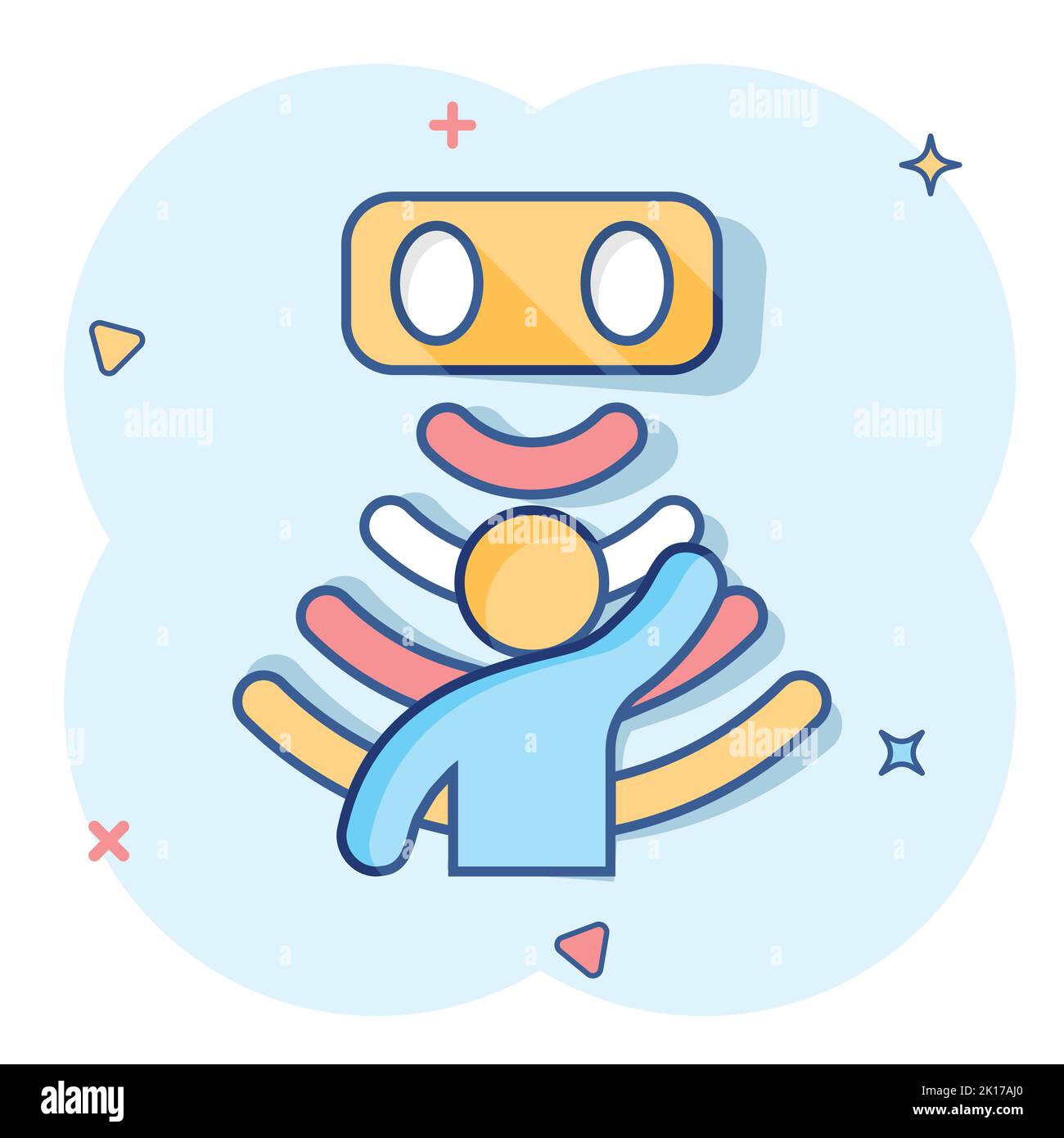 Motion Sensor Symbol im Comic-stil. Sensor Wellen mit Mann vektor ...