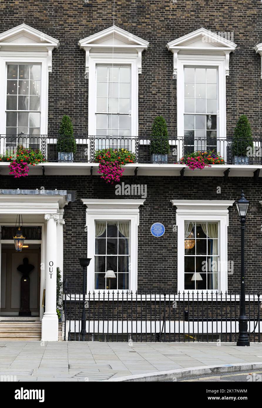 London Views - Lady Nancy Astor (1879-1964) Gedenktafel, die 1987 von ...