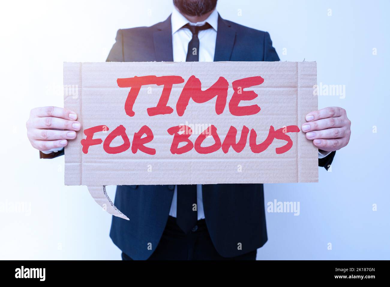 Hand schreiben Zeichen Zeit für Bonusa Summe des Geldes hinzugefügt, um ...