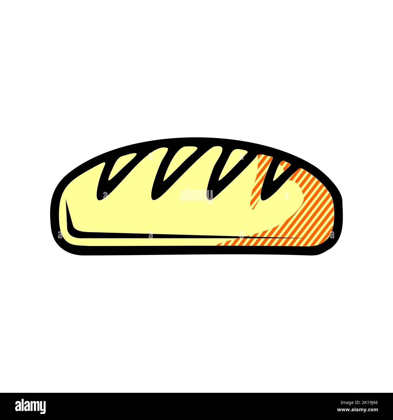 Brot-Symbol isoliert auf weißem Hintergrund aus der Frühstückssammlung ...