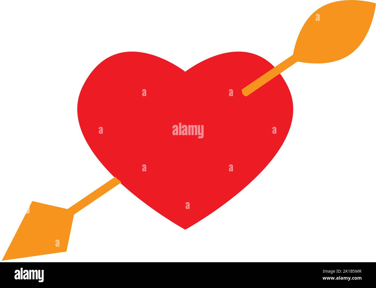 Herz und Pfeil Emoji-Symbol auf weißem Hintergrund. Rotes romantisches ...
