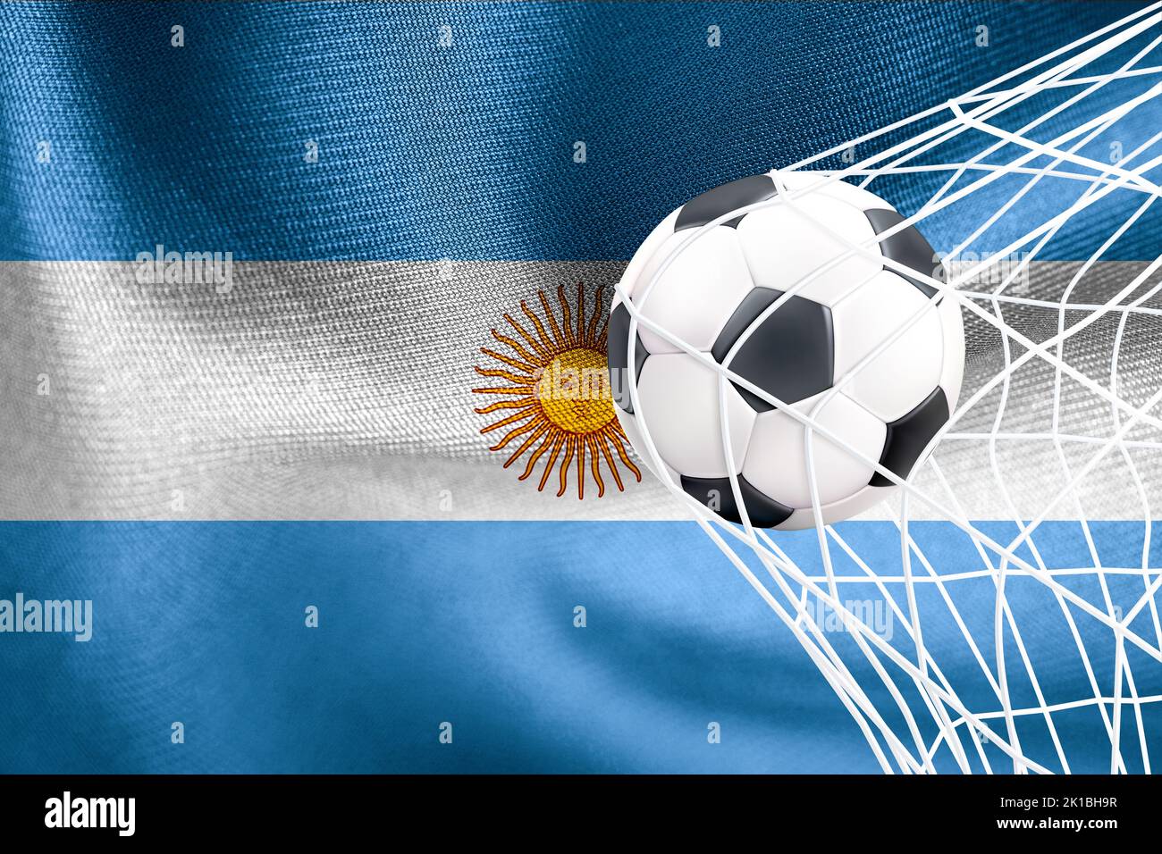 FIFA-Weltmeisterschaft 2022, Argentinien Nationalflagge mit einem ...
