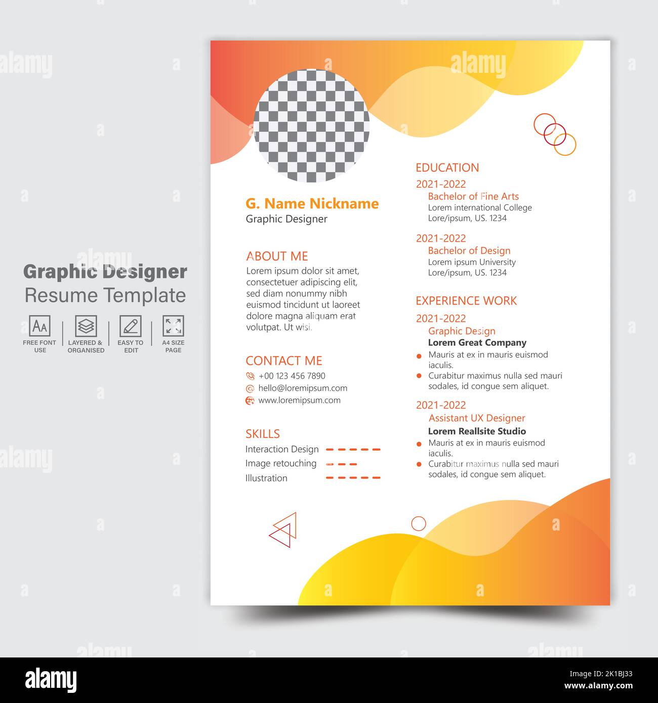 Grafik-Designer Lebenslauf Vorlage, CV-Design-Vorlage und Profil-Design ...