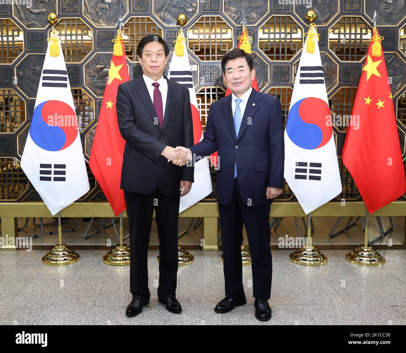 Seoul, Südkorea. 16. September 2022. Li Zhanshu, Vorsitzender des ...