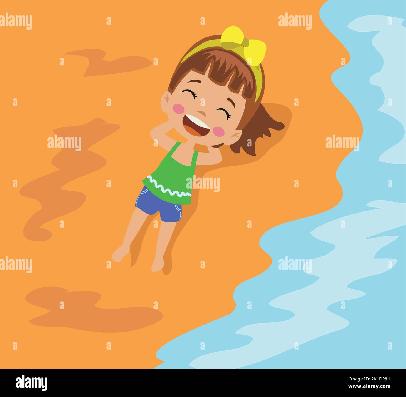 Junge liegend am strand Stock-Vektorgrafiken kaufen - Alamy