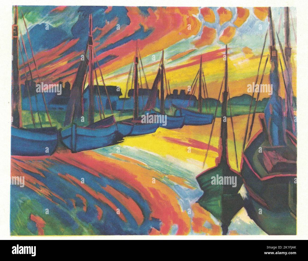 Max Pechstein, Hafen von Leba, 1922, Öl auf Leinwand. Gemälde von Max ...