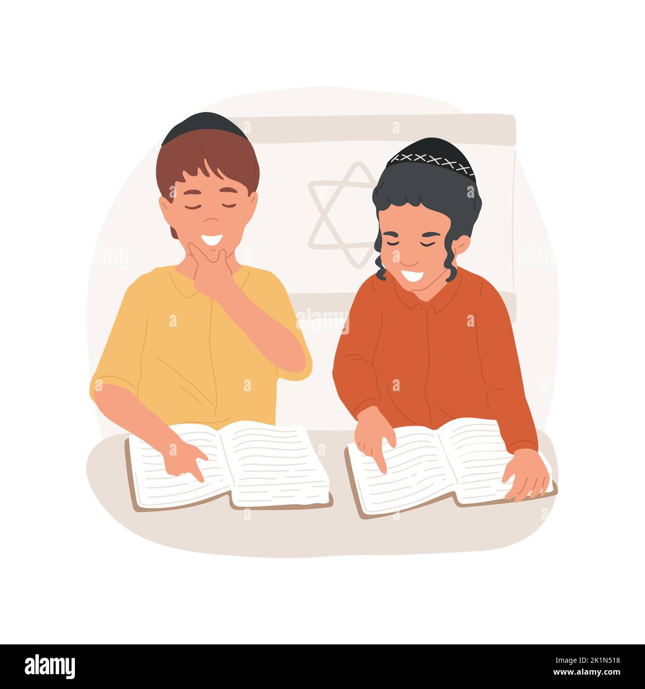 Cheder Schule isoliert Cartoon Vektor Illustration. Traditionelle ...