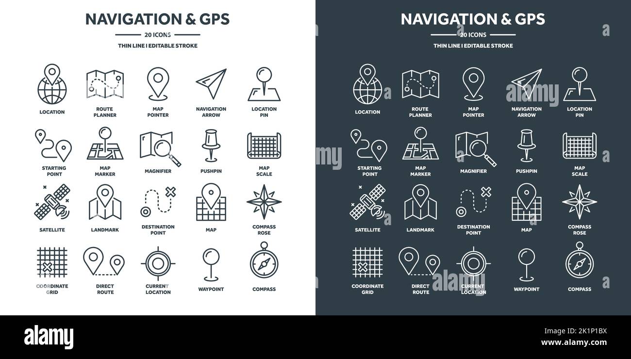 Navigationskarte und Geolokalisierung, GPS-Positionierung ...