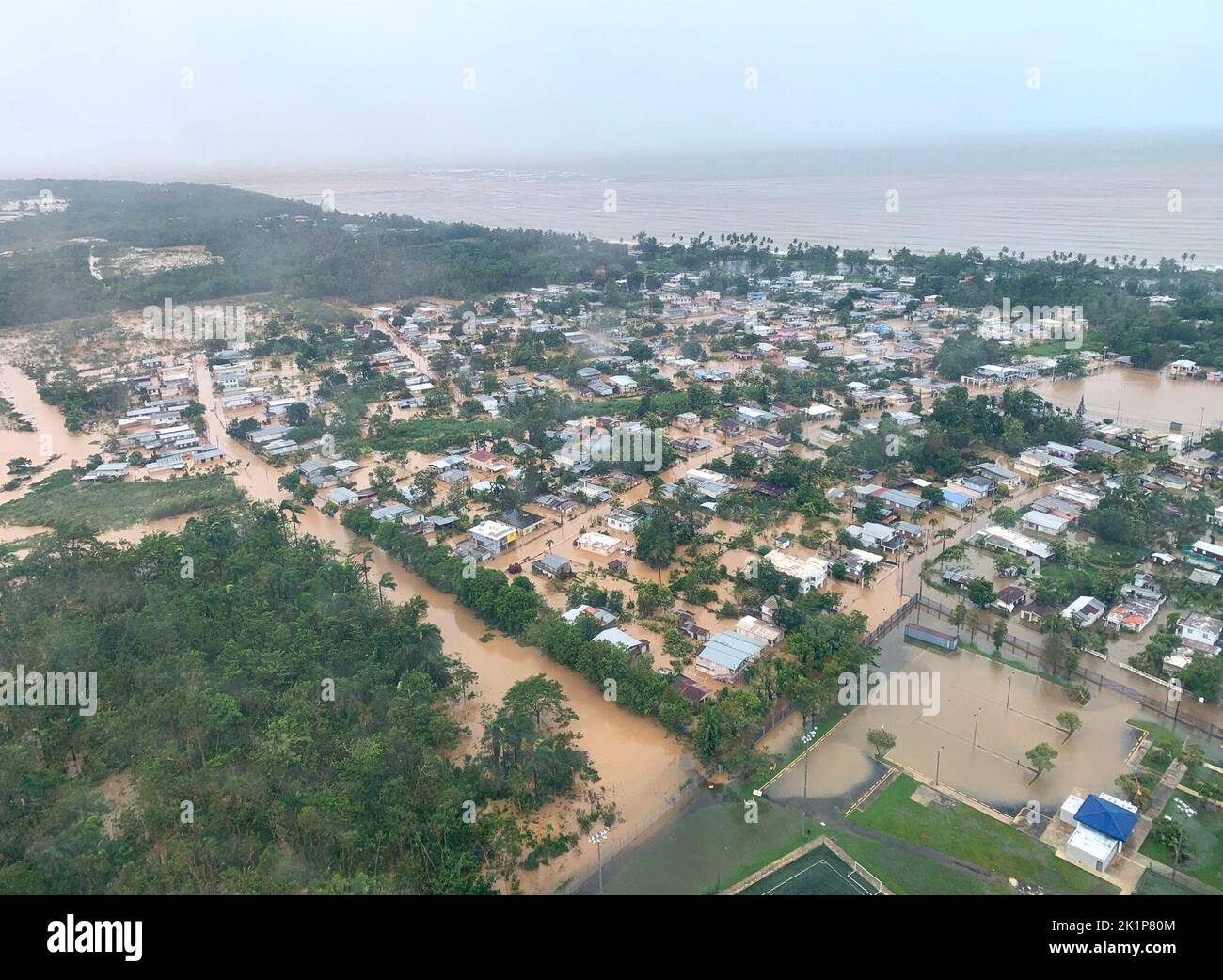 18. September 2022, Puerto Rico: Auf einem Luftbild sieht man die ...