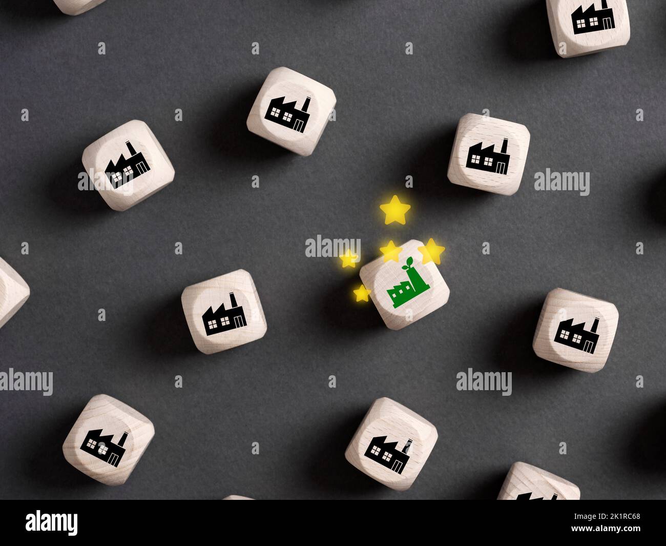 Umweltfreundliches Fabrikkonzept. Grüne Wirtschaftszweige, Netto-Null ...