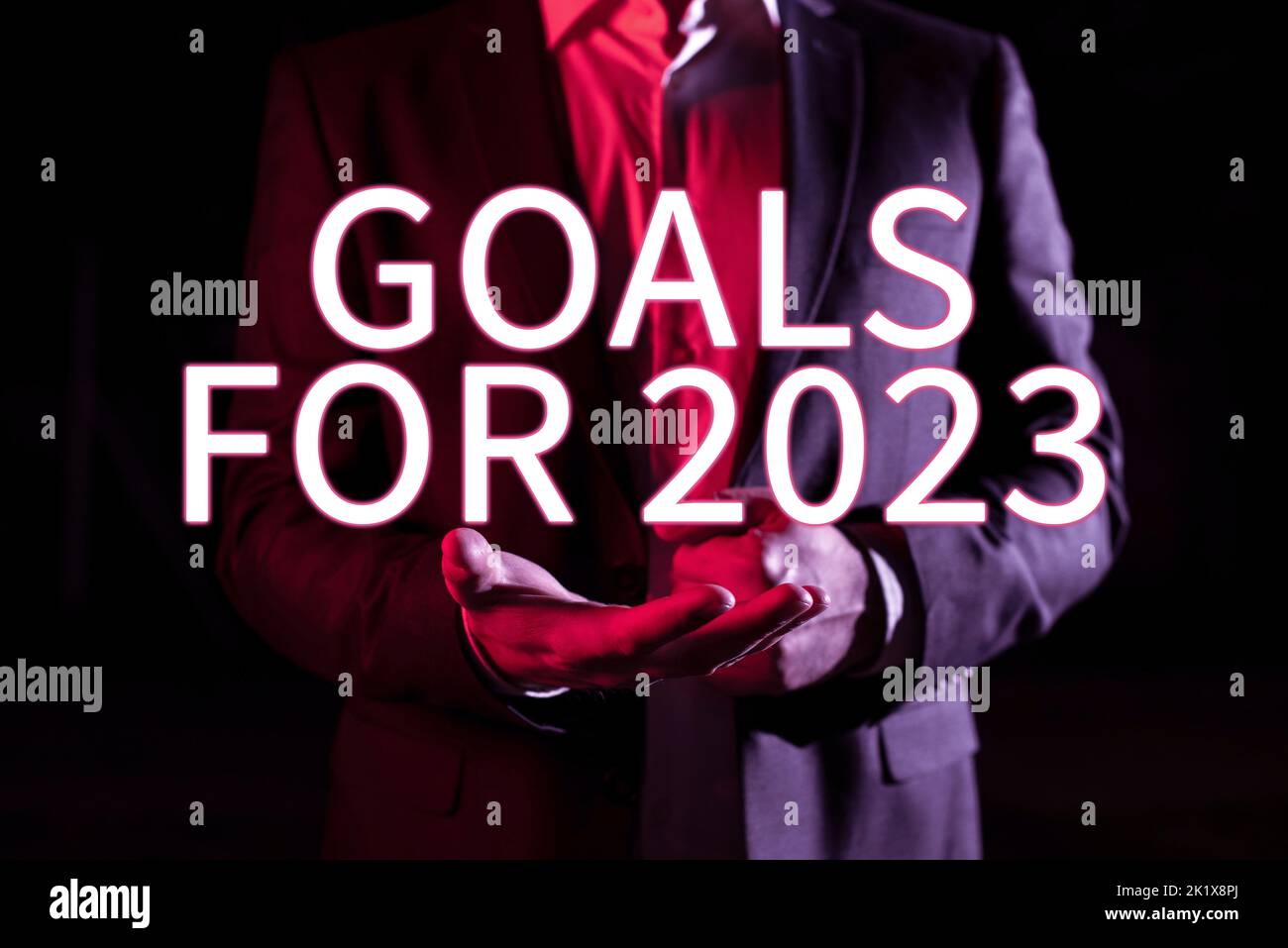 Handschriftentext Ziele für 2023The folgende Dinge, die Sie 2023 haben ...