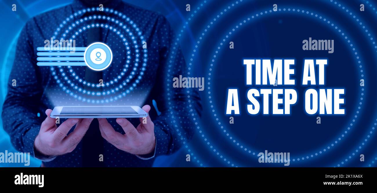 Textunterschrift zur Darstellung der Zeit bei Einem SchrittteinNiedrig ...