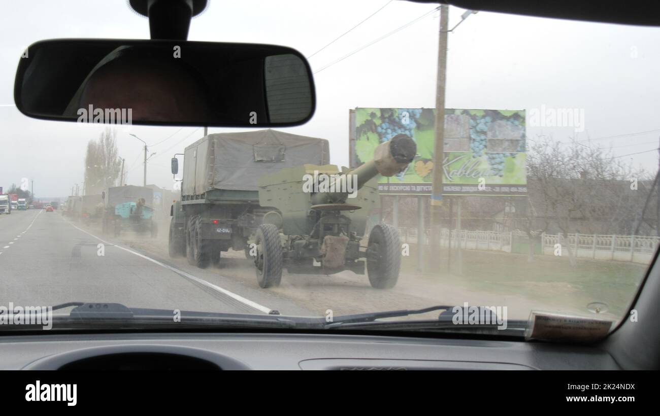 Militär Straße Zwischen Odessa und Cherson, Cherson, Ukraine ...
