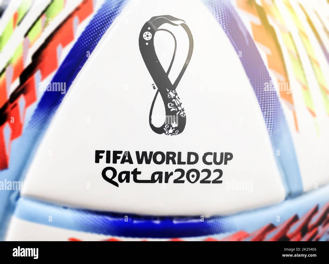 Doha, Katar, 2022. Mai: Nahaufnahme von Al Rihla, dem offiziellen ...