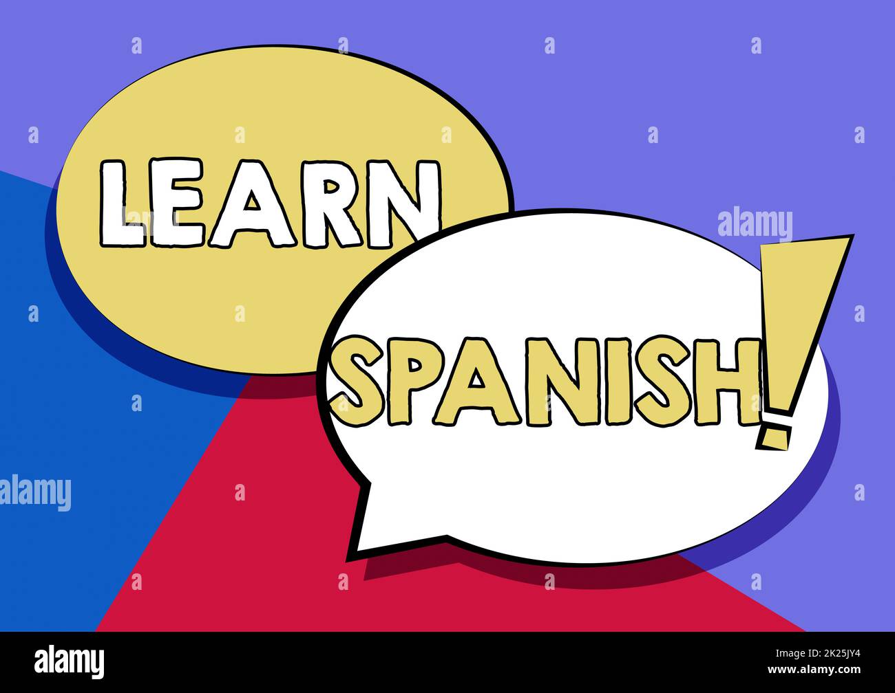 Handgeschriebenes Schild Learn Spanish. Geschäftsüberblick Übersetzung ...
