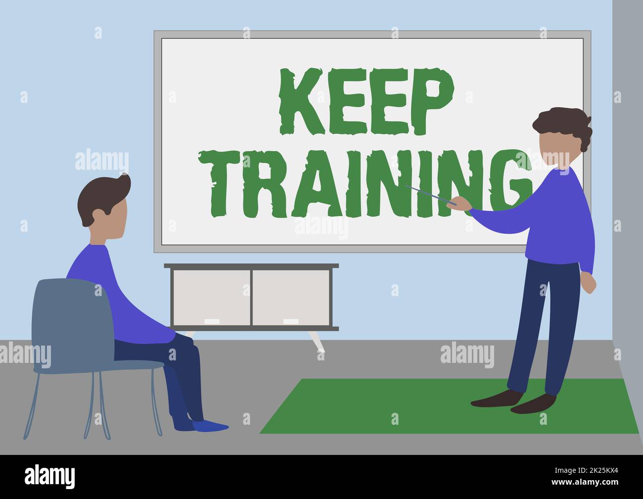 Handgeschriebenes Schild Keep Training. Geschäftsidee Grounding ...