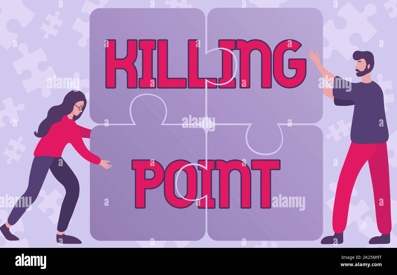 Schild mit Killing Point, Wort für Phase End Review Stage Gate ...