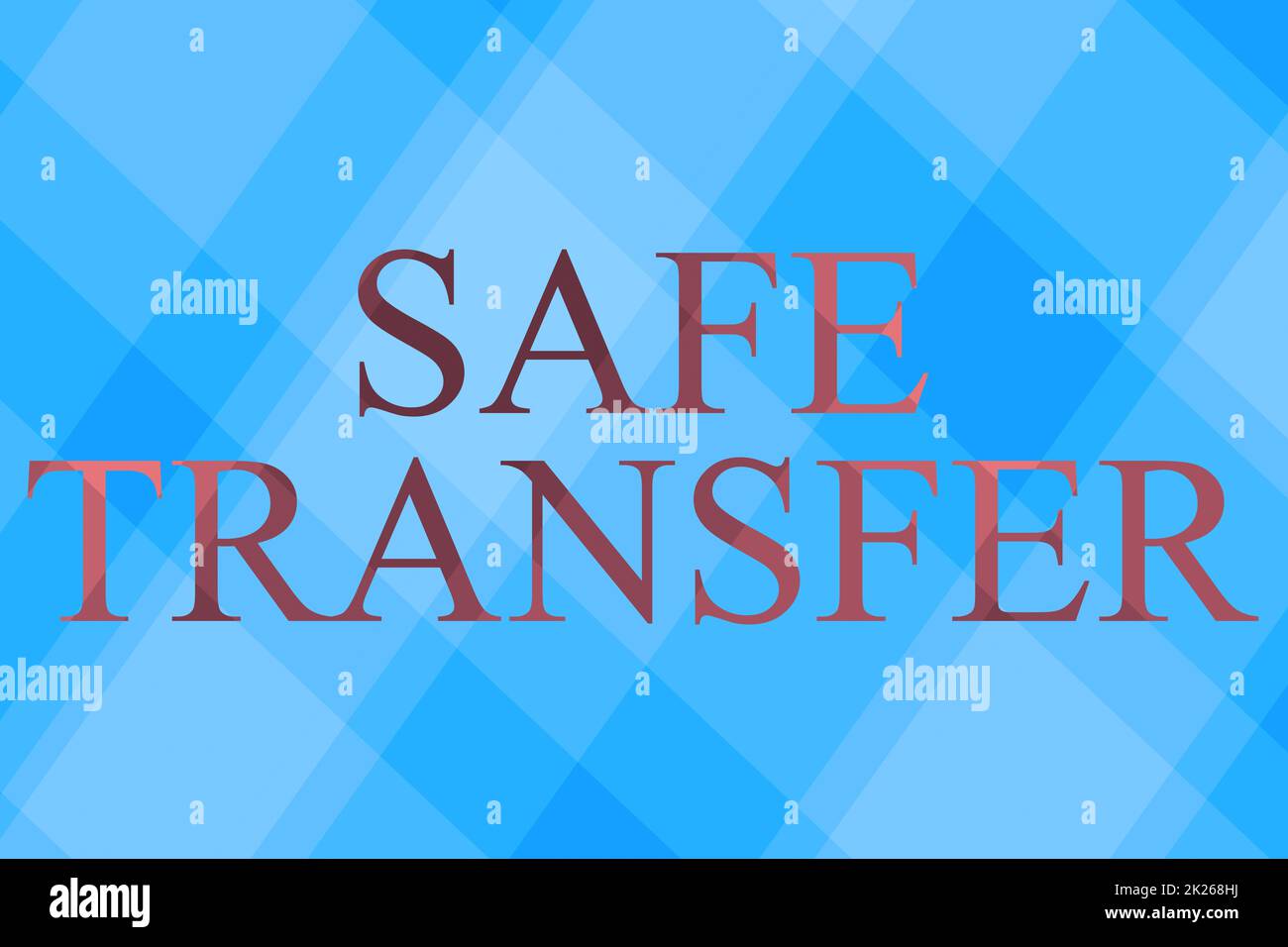 Handschriftlicher Text Safe Transfer (Sichere Übertragung). Wort, das ...