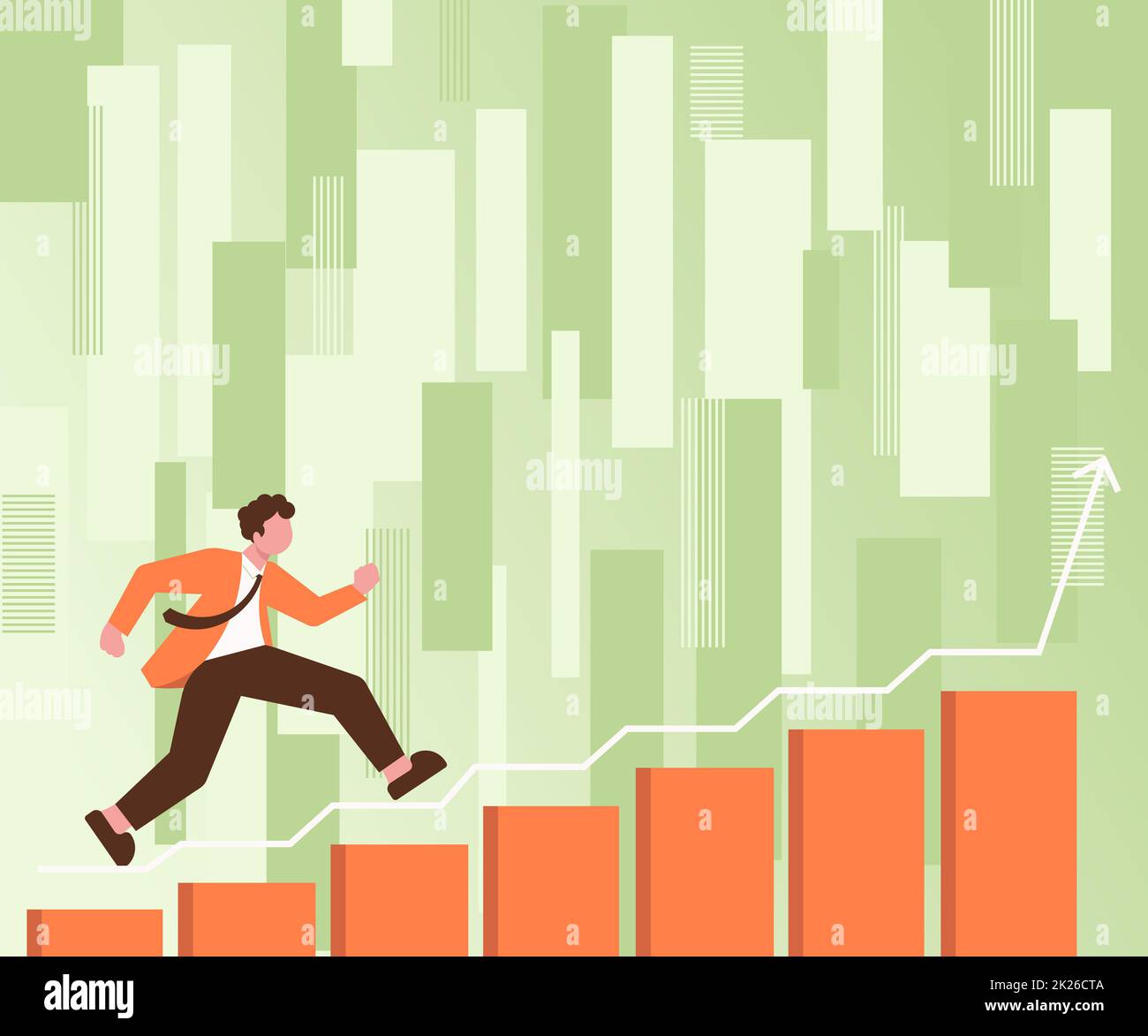 Gentleman In Anzug Klettern Staris, Die Erfolg Haben Und Ziele ...