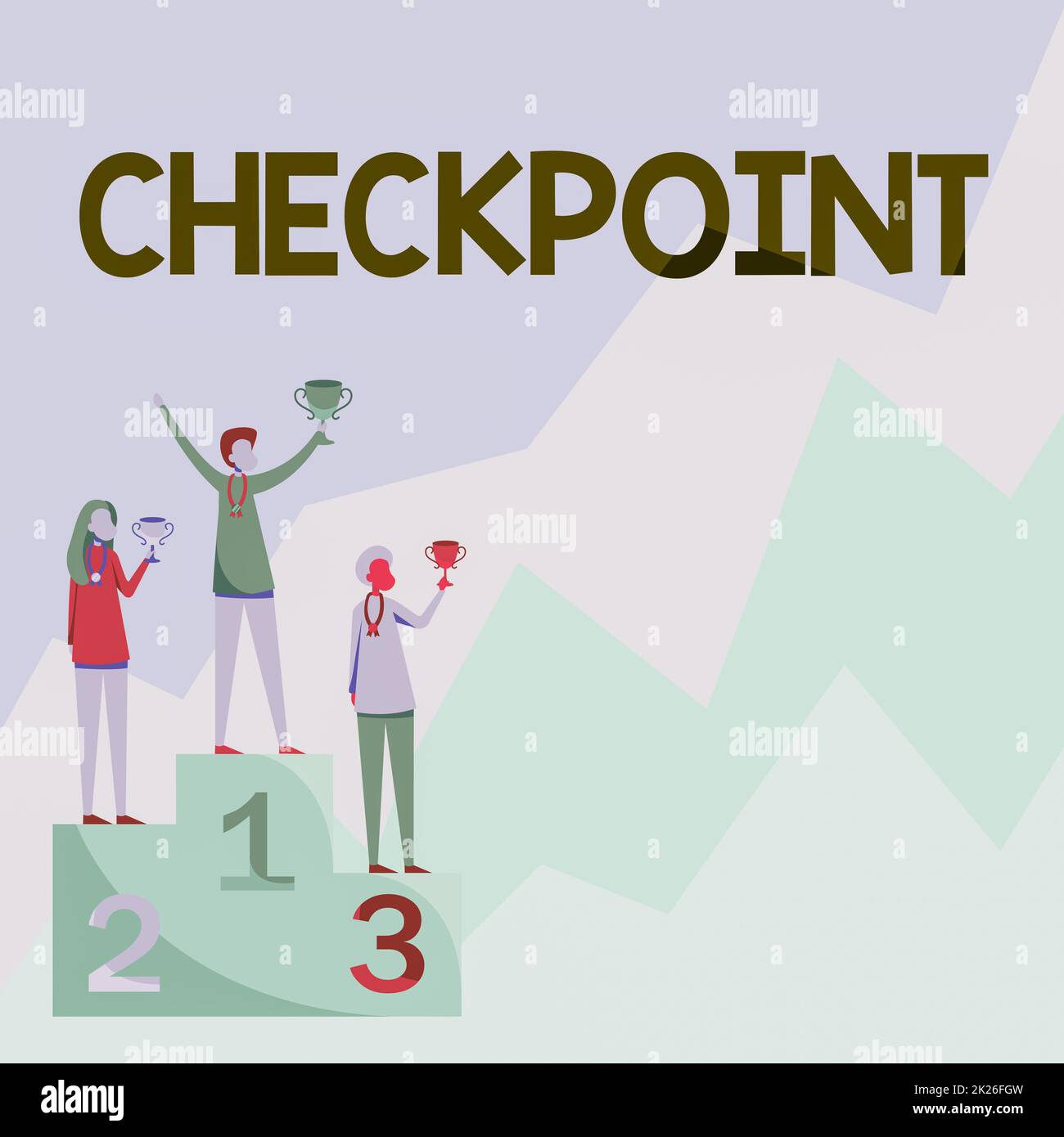 Handschriftliches Schild Checkpoint. Eingang mit Konzeptfotos, wo ...