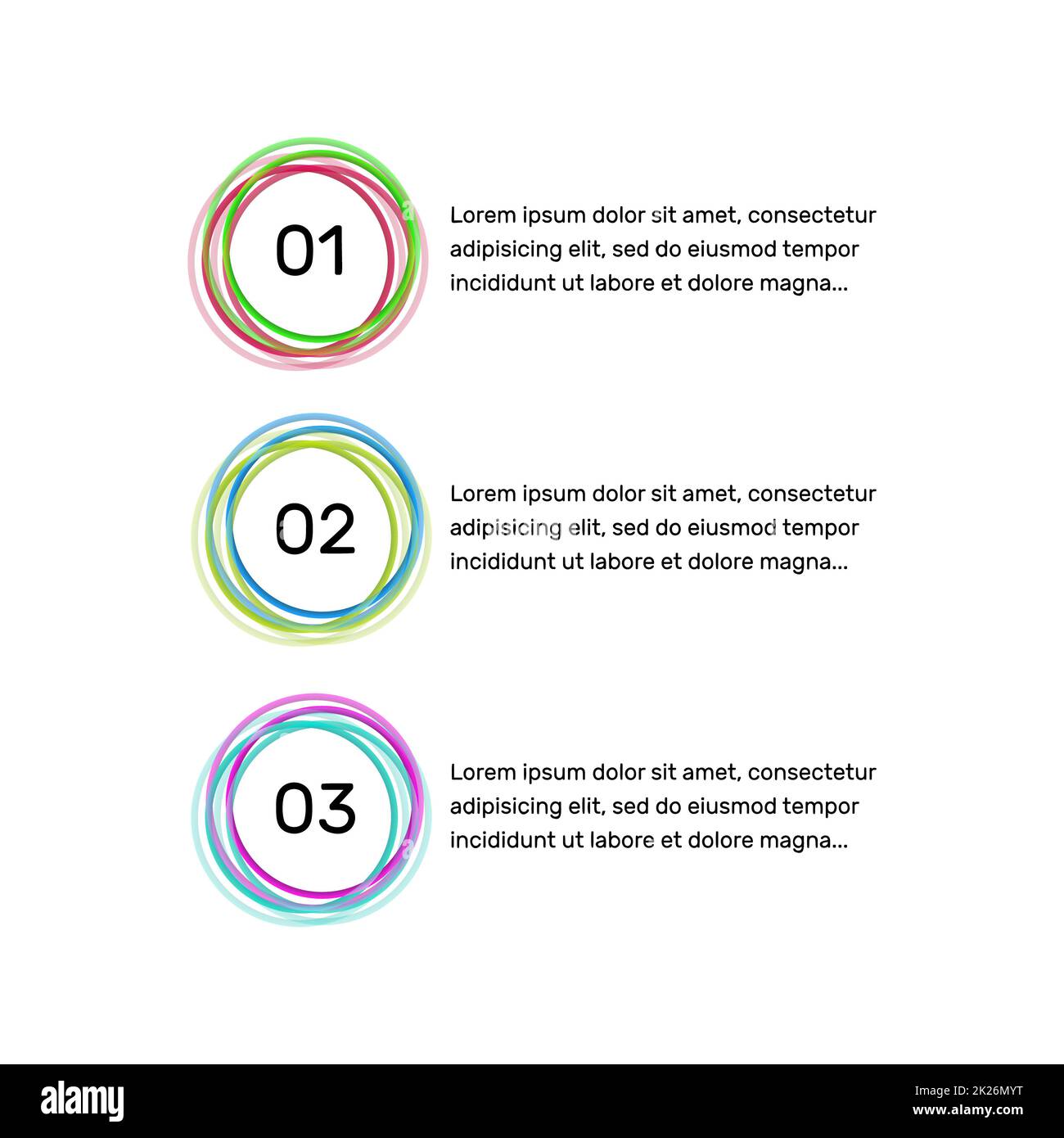 Design-Elemente mit Infografik, Vektorkreis mit 1, 2, 3 Zahlen ... Design-Elemente mit Infografik, Vektorkreis mit 1, 2, 3 Zahlen ...
