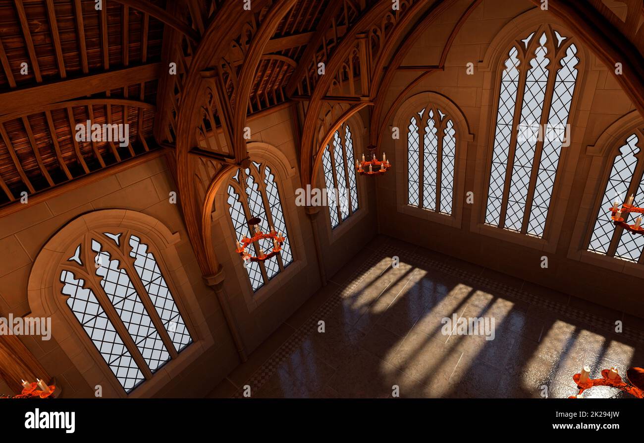 Medieval interior hall -Fotos und -Bildmaterial in hoher Auflösung – Alamy