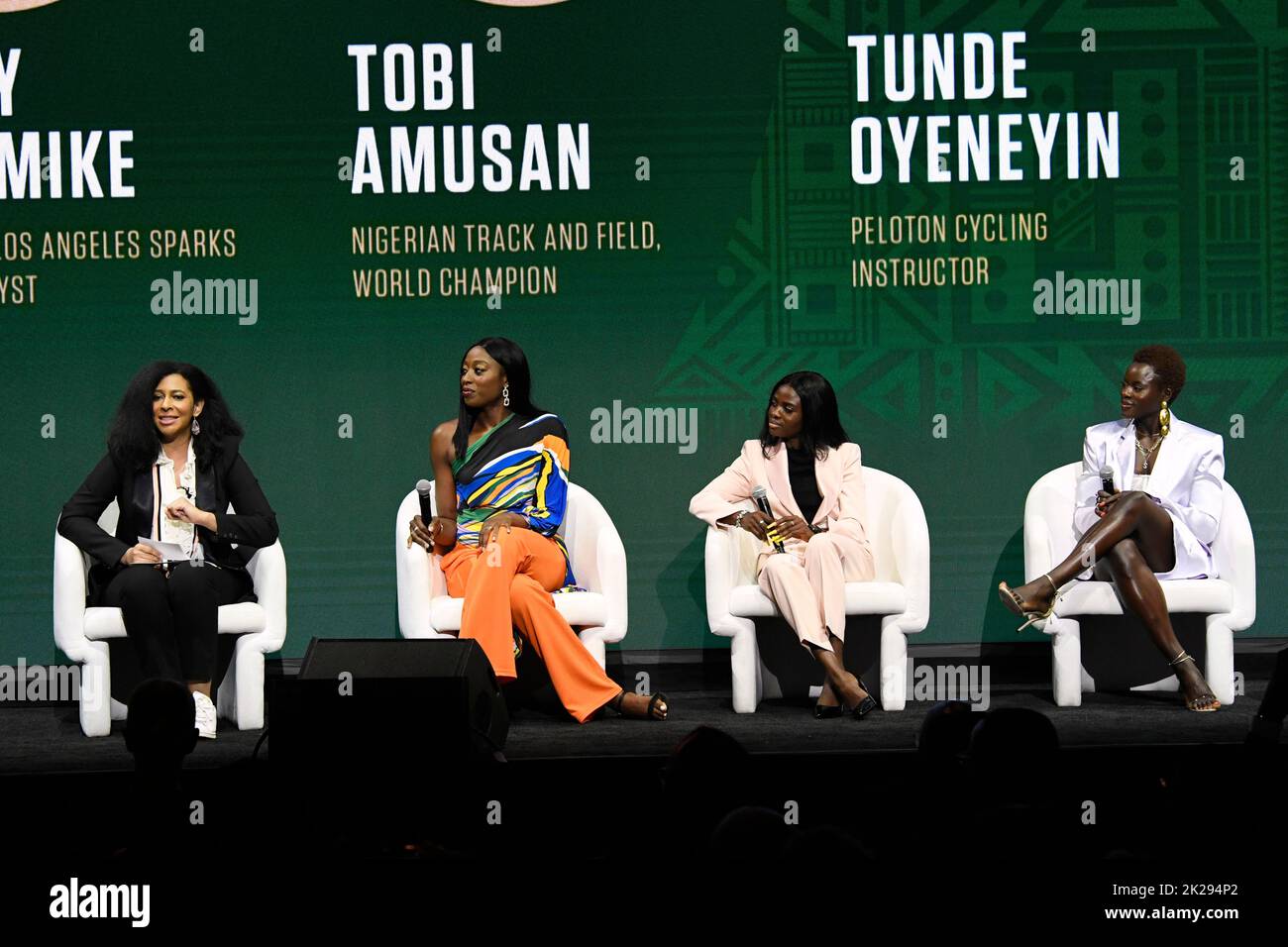09/19/2022 New York, New York Mimi Fawaz, Chiney Ogwumike, Tobi Amusan ...