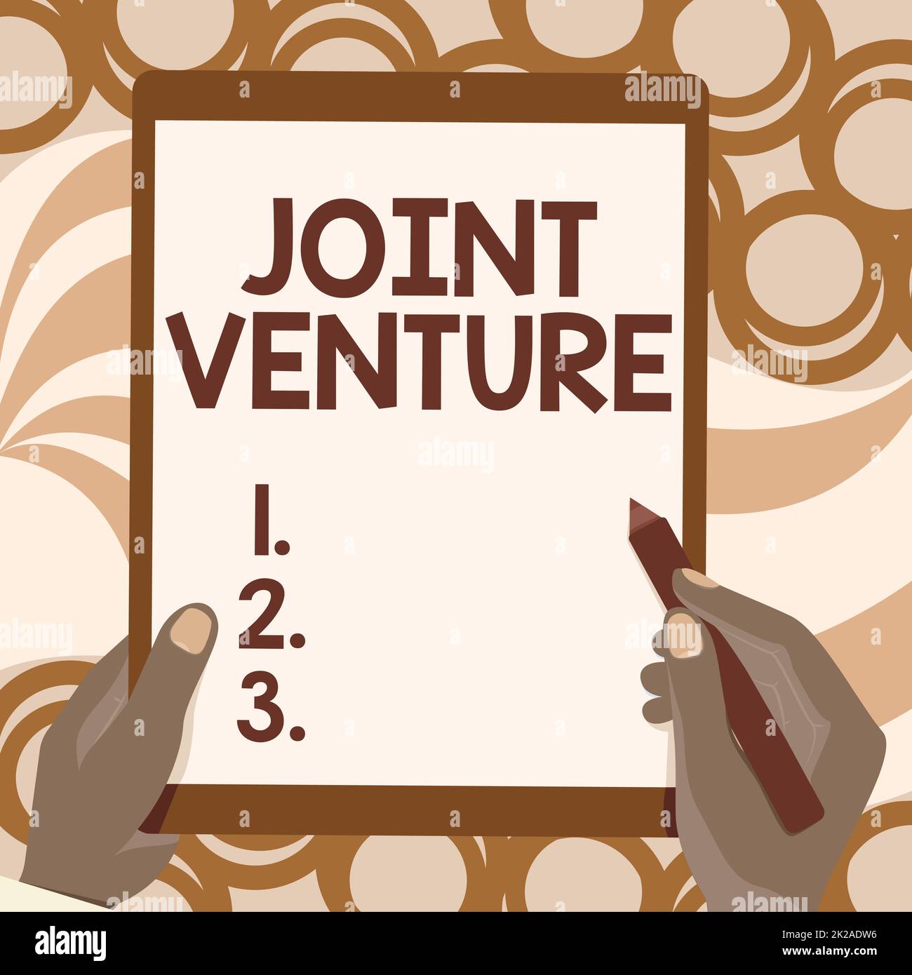 Handschriftlicher Text Joint Venture. Konzeptionelle Partnerschaft mit ...
