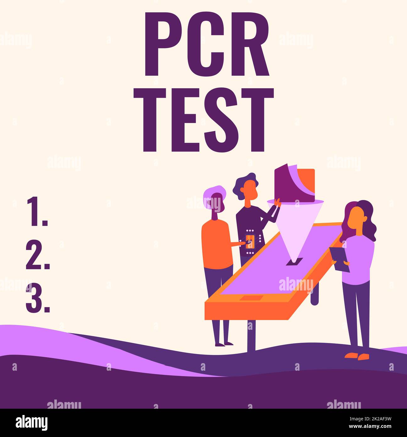 Inspiration mit Vorzeichen PCR-Test. Wort geschrieben über den ...
