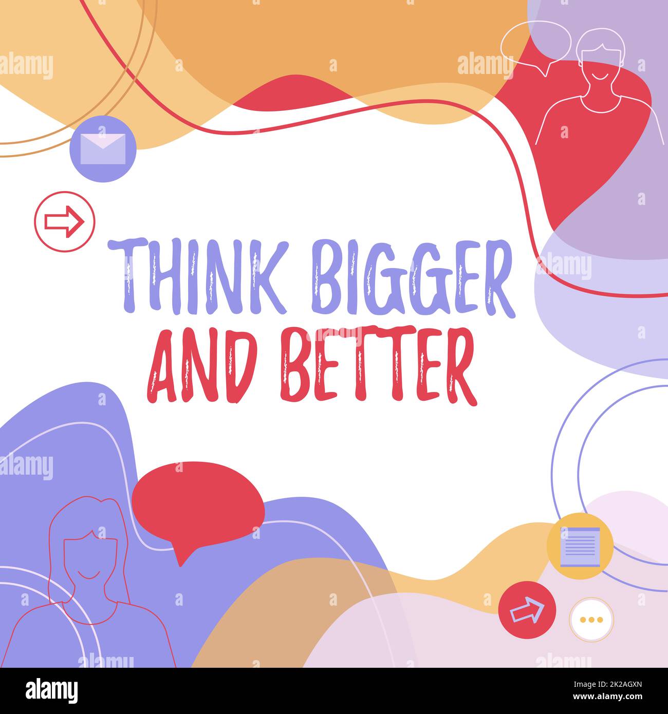Konzeptionelle Darstellung Denken Sie größer und besser, Business Idea ...