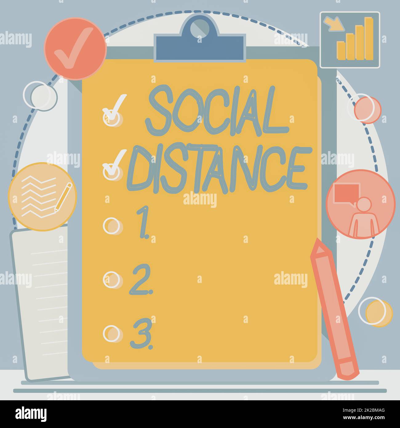 Handschriftliches Schild Soziale Distanz. Internet-Konzept ...