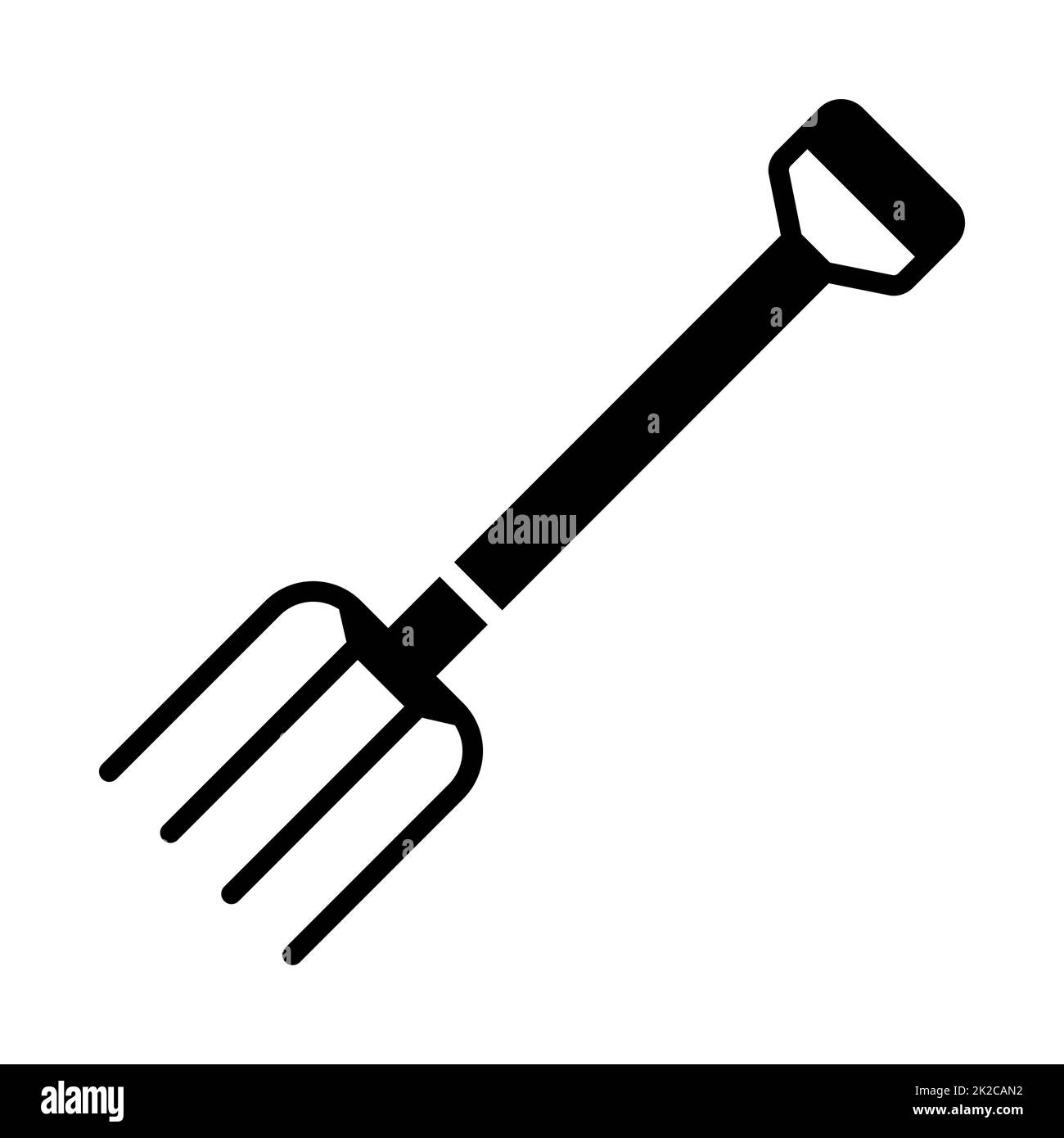 Garten Pitchfork isoliert Vektor Glyphe Symbol. Graph Symbol für ...