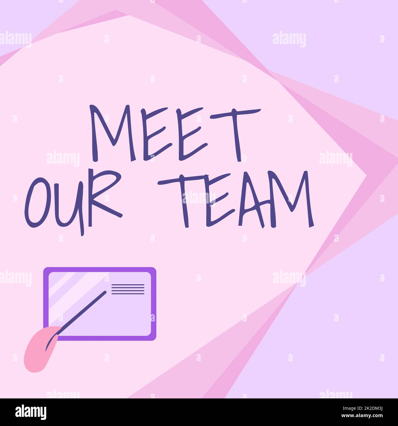 Handschrift Text Lerne unser Team kennen. Wort zur Präsentation eines ...