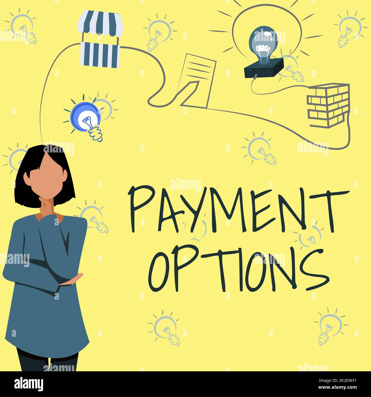 Schreiben mit Anzeige der Zahlungsoptionen in Textform. Ein Wort für ...