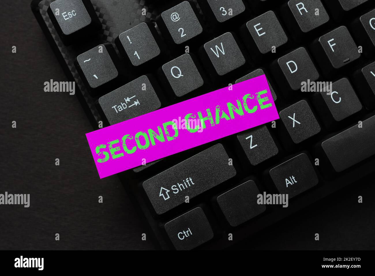 Textzeichen zeigt zweite Chance an. Konzept bedeutet, dass wir wieder ...