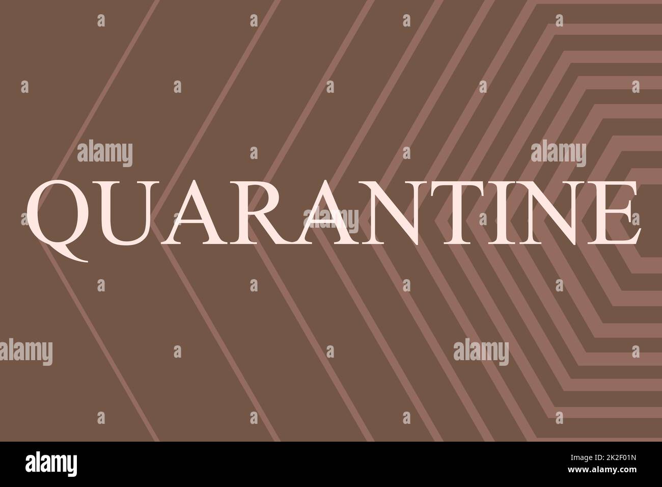 Schreiben Text Quarantäne wird angezeigt. Wort für Zurückhaltung bei der Arbeit von Personen ...