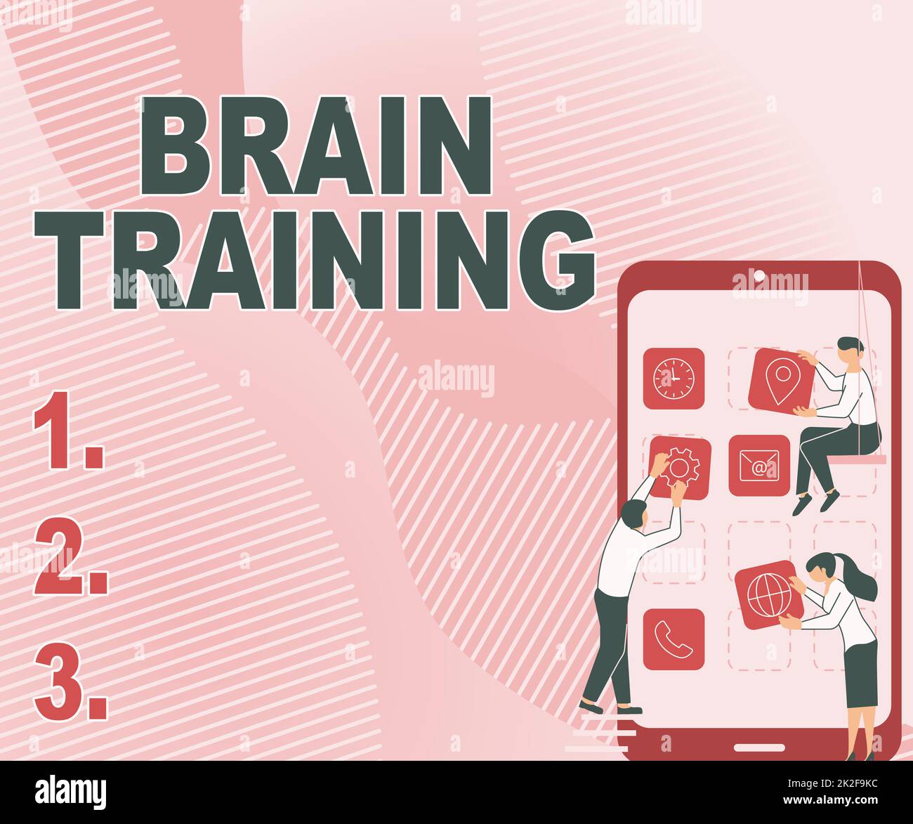 Handschrift Text Brain Training. Ein Wort über mentale Aktivitäten zur ...